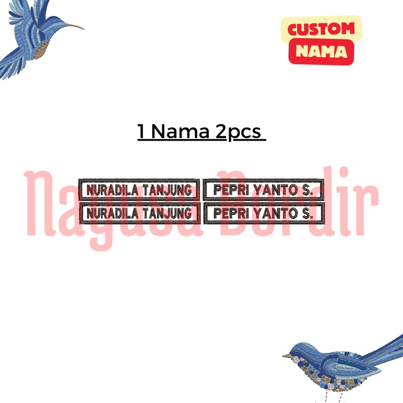 Jual Nayusa - Bed Nama Bordir Custom | Nametag Pesantren | Nama Siswa ...