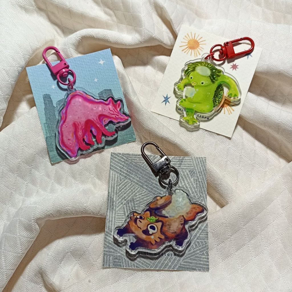 Jual Yokai Acrylic Keychain Collection (Kappa, Tanuki, & Kitsune ...