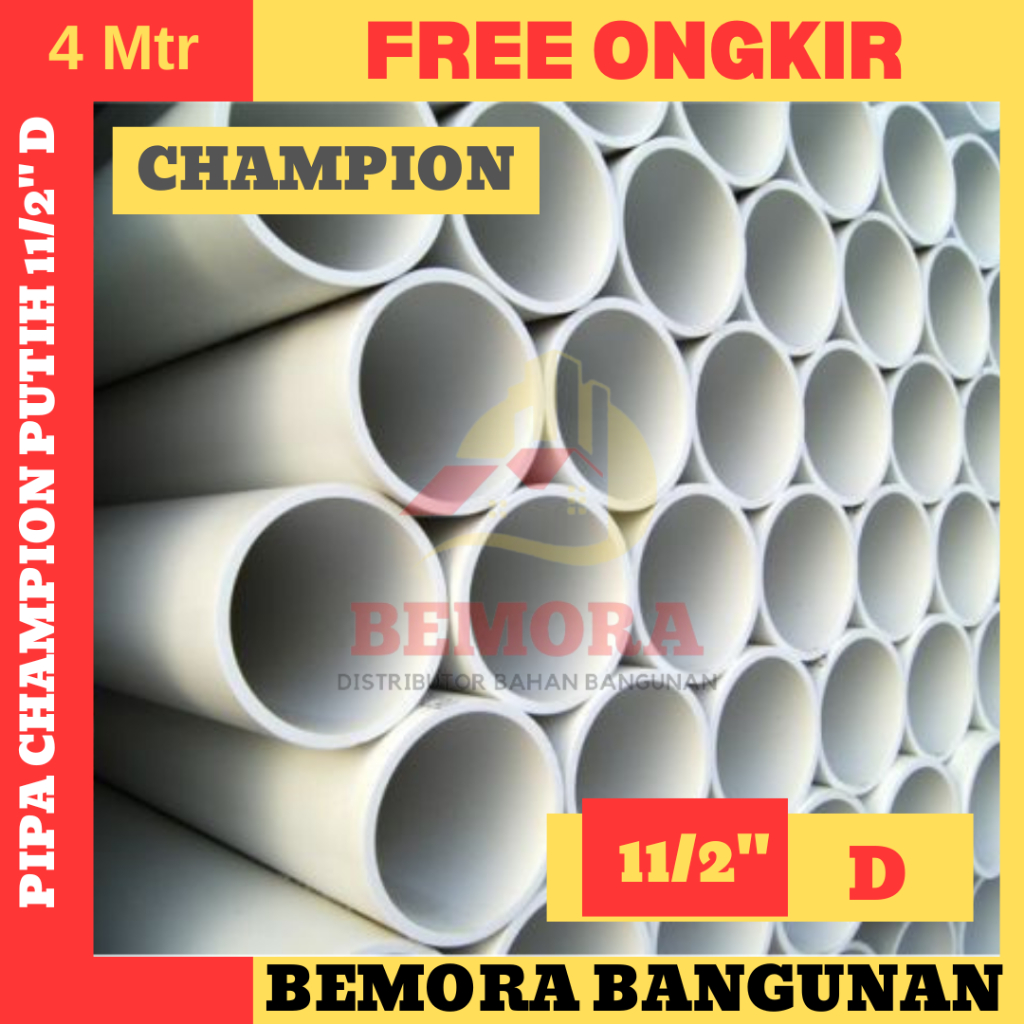 Jual Pipa PVC Merek Champion 11/2" d putih (HargaGrosir,Terlaris ...