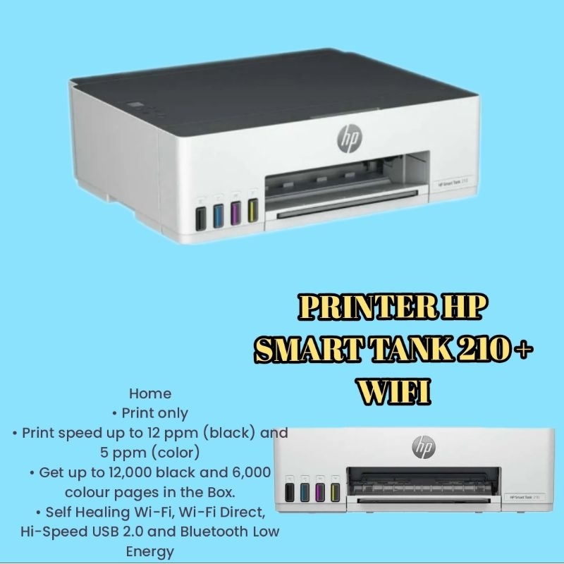 Jual PRINTER HP SMART TANK 210 PRINT + WIFI PRINTER HP 210 | Shopee ...