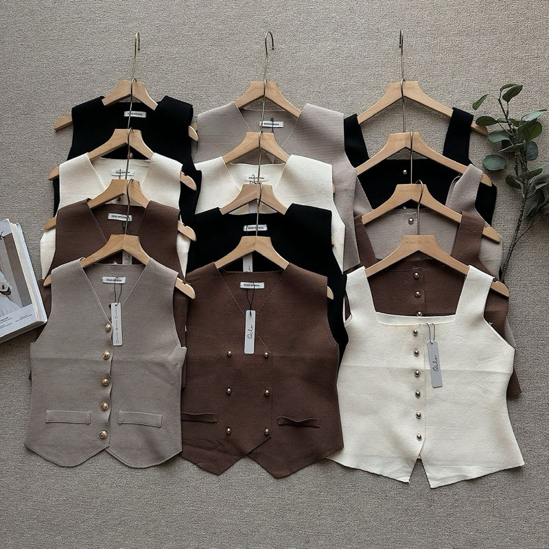 Jual Zelma Vest Collection by Oclo Official | Rompi wanita rajut knit ...