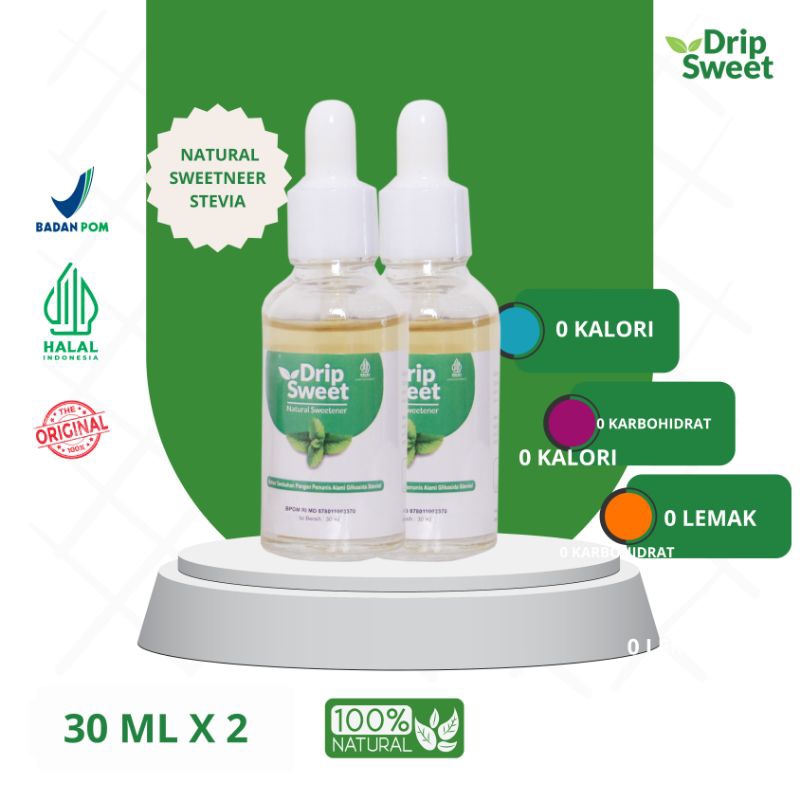Jual DripSweet Gula Stevia Pemanis Alami Cair 30ml - 2pcs | Shopee ...