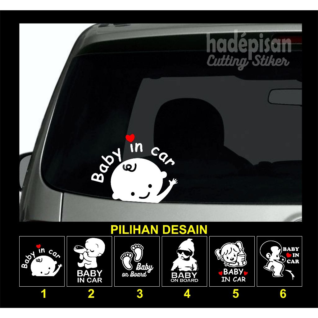 Jual STIKER MOBIL BABY IN CAR CUTTING STICKER BABY ON BOARD | Shopee ...