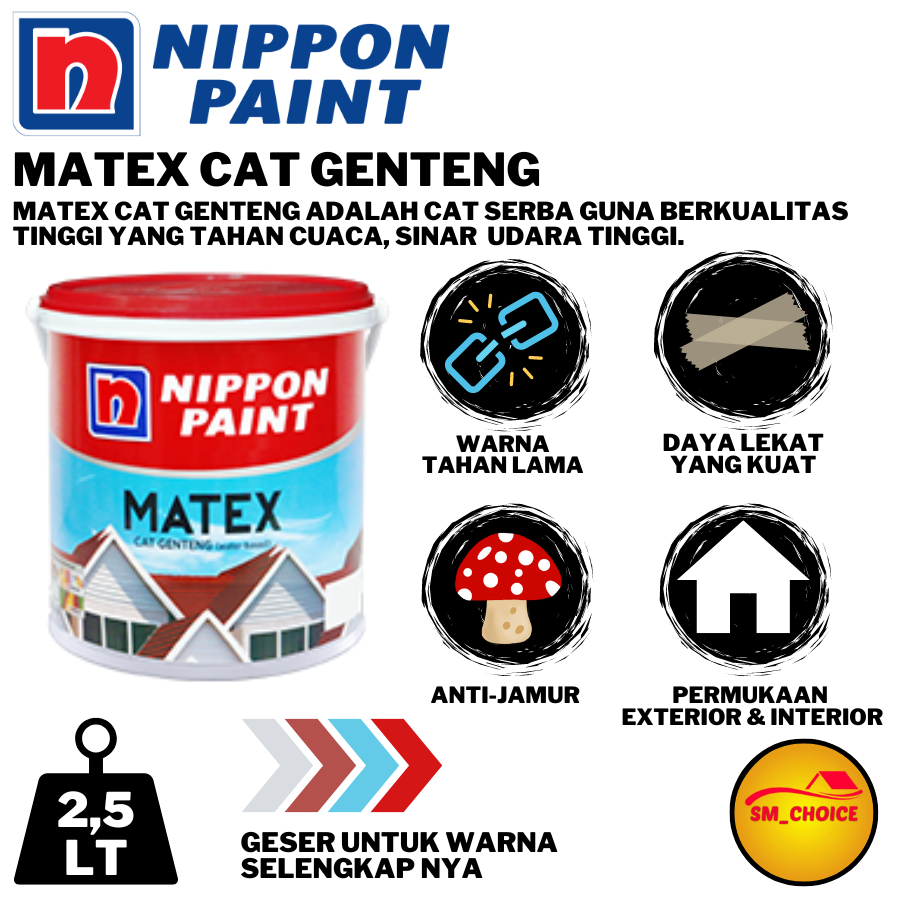 Jual CAT GENTENG MATEX NIPPON PAINT CAT GENTENG 2,5LT MATEX CAT GENTENG ...