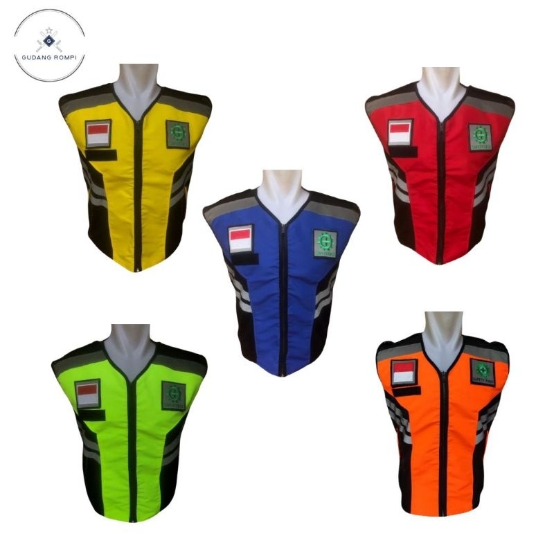 Jual rompi safety proyek k3 rompi lapangan terbaru logo bordir bahan ...