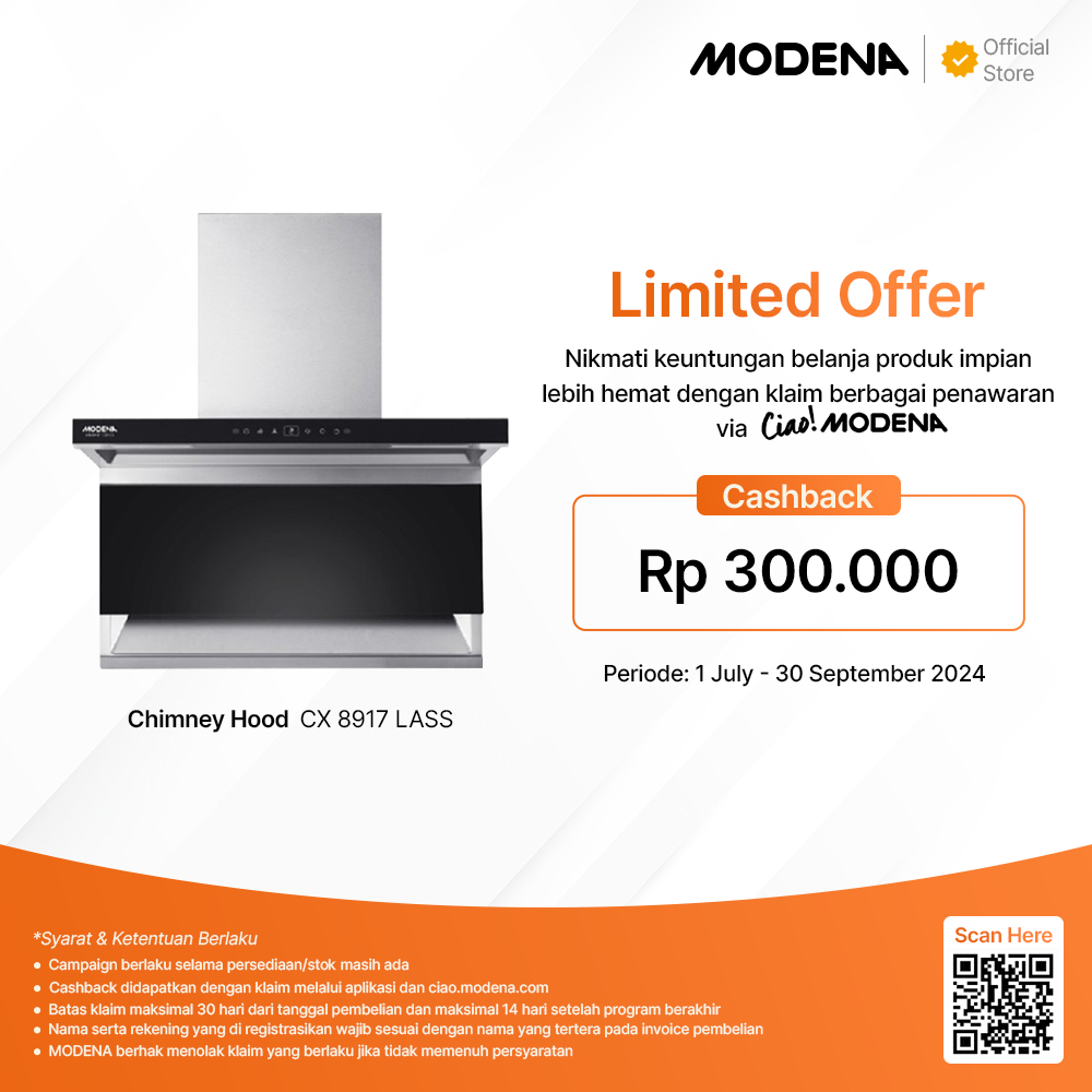 Jual MODENA Chimney Hood - CX 8917 LASS | Shopee Indonesia