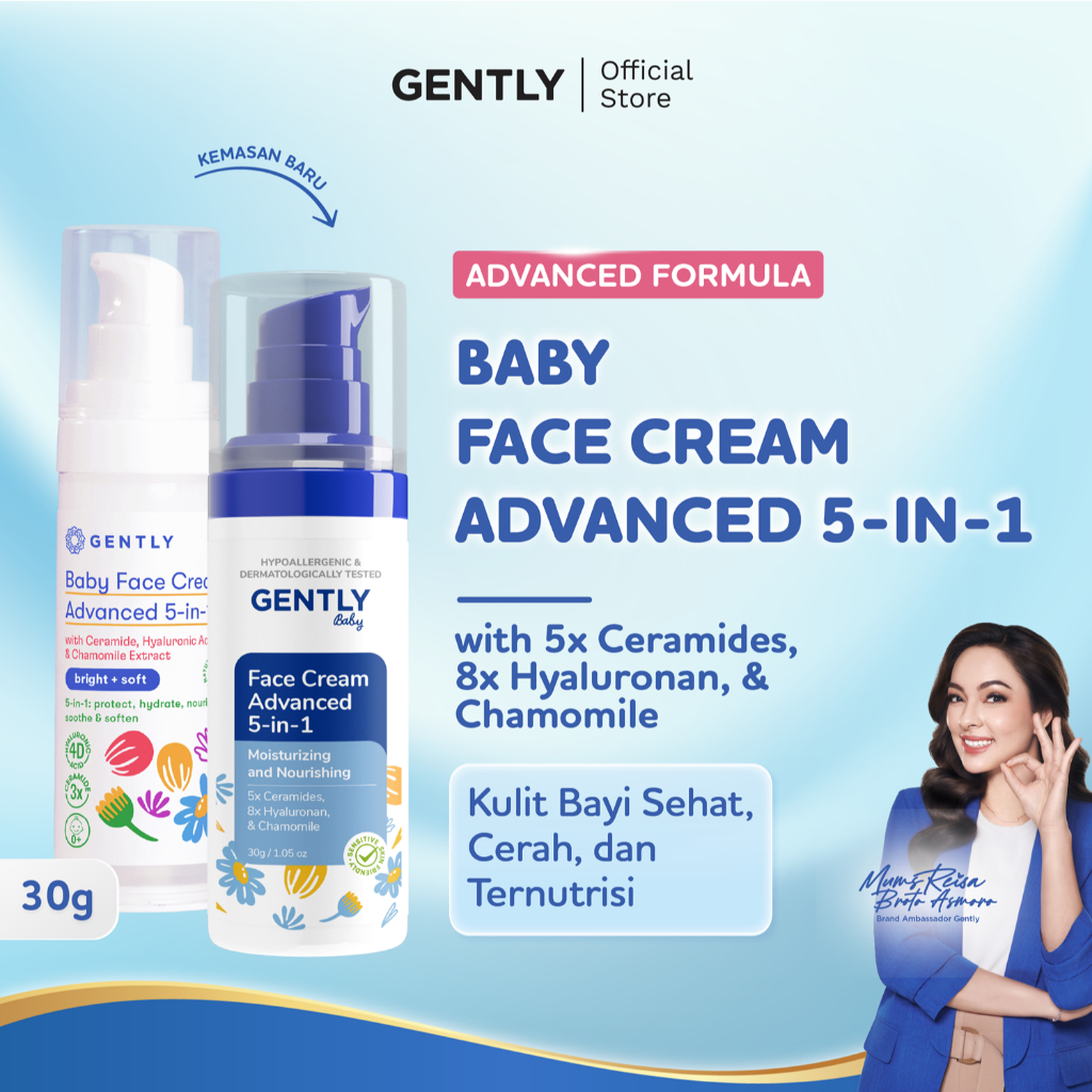 Jual GENTLY Baby Face Cream Advanced 5-in-1 dengan 5x Ceramide dan 8x ...