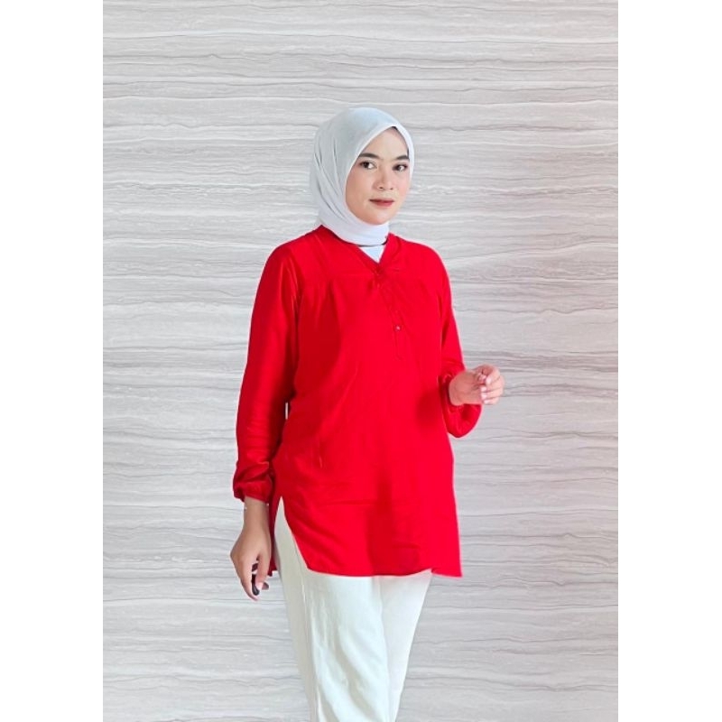 Jual Atasan Wanita Kekinian - Baju Kerja - Seragam Agustusan Merah ...