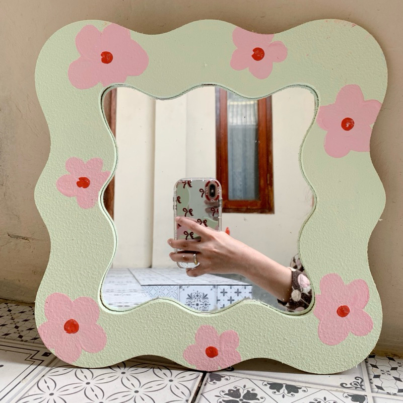 Jual kaca dinding standing mirror cermin aesthetic custom kaca vintage ...
