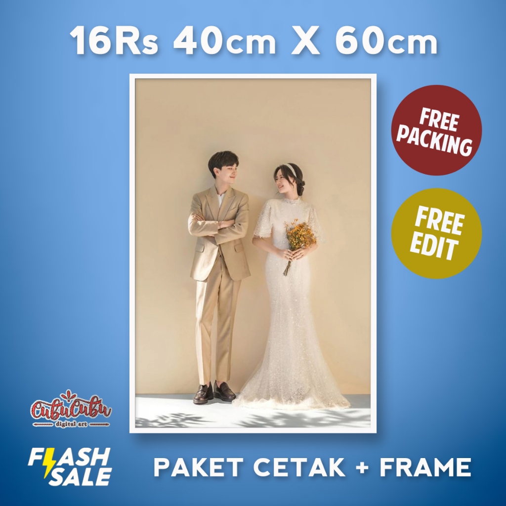 Jual CETAK FOTO + BINGKAI JUMBO 16R 16Rs 40X60CM FRAME PANEL EXCLUSIVE ...
