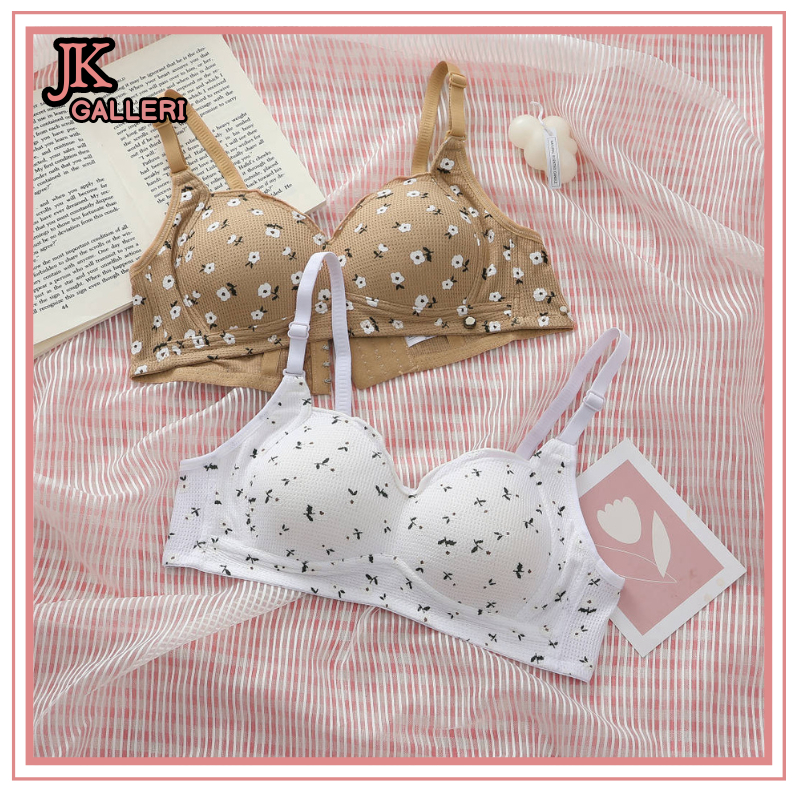 Jual •JK Galleri• B1378 Bra Push Up Tanpa Kawat Wanita Bikini Sport Beha Lingerie Korea Flower ...