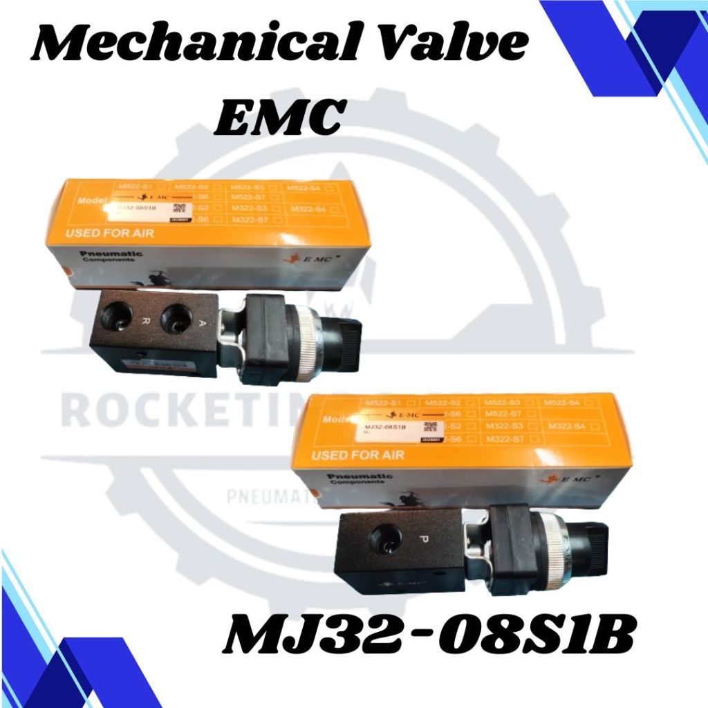 Jual Mechanical Valve EMC MJ32 Selector 3/2 way Drat 1/4 inch / Mechanical EMC MJ32-08S1B ...