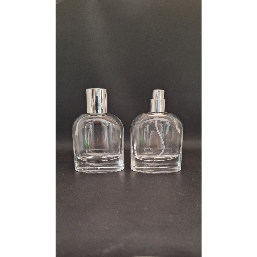 Jual Botol Parfum Oval 50ML Kode YS732 Semi Press Silver Cap Plastik ...