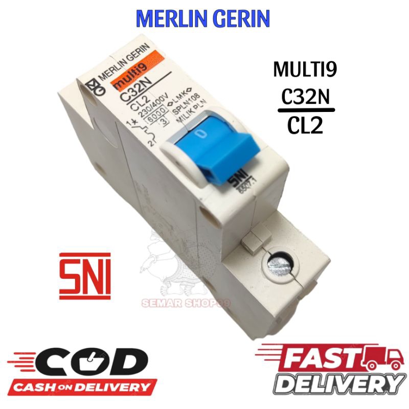 Jual Mcb merlin gerin 2A ampere CL2 multi9 pln 450W spln breker miniatur anti jeglek trip tahan ...