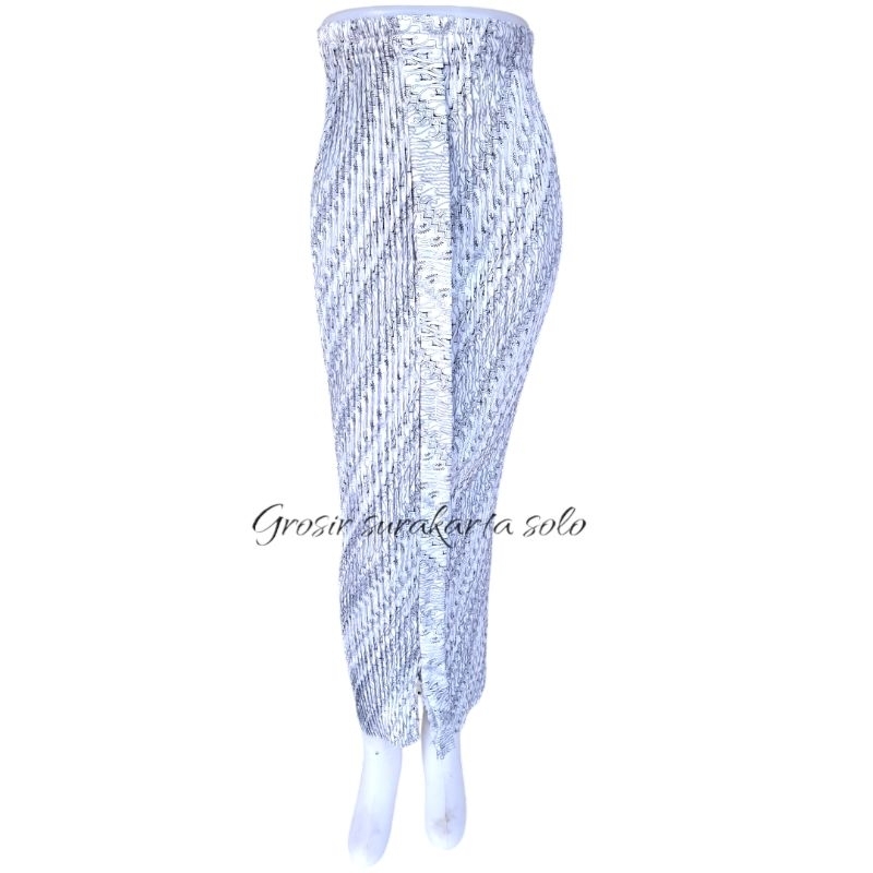 Jual Rok Plisket Batik motif Liris Putih/Rok plisket Wiru /Rok ...