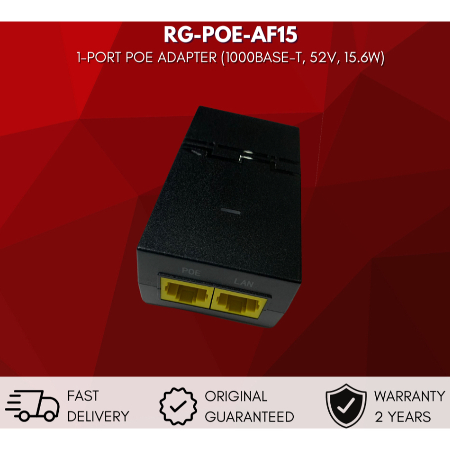 Jual RUIJIE RG-POE-AF15 1-port PoE adapter (1000Base-T, 52V, 15.6W ...