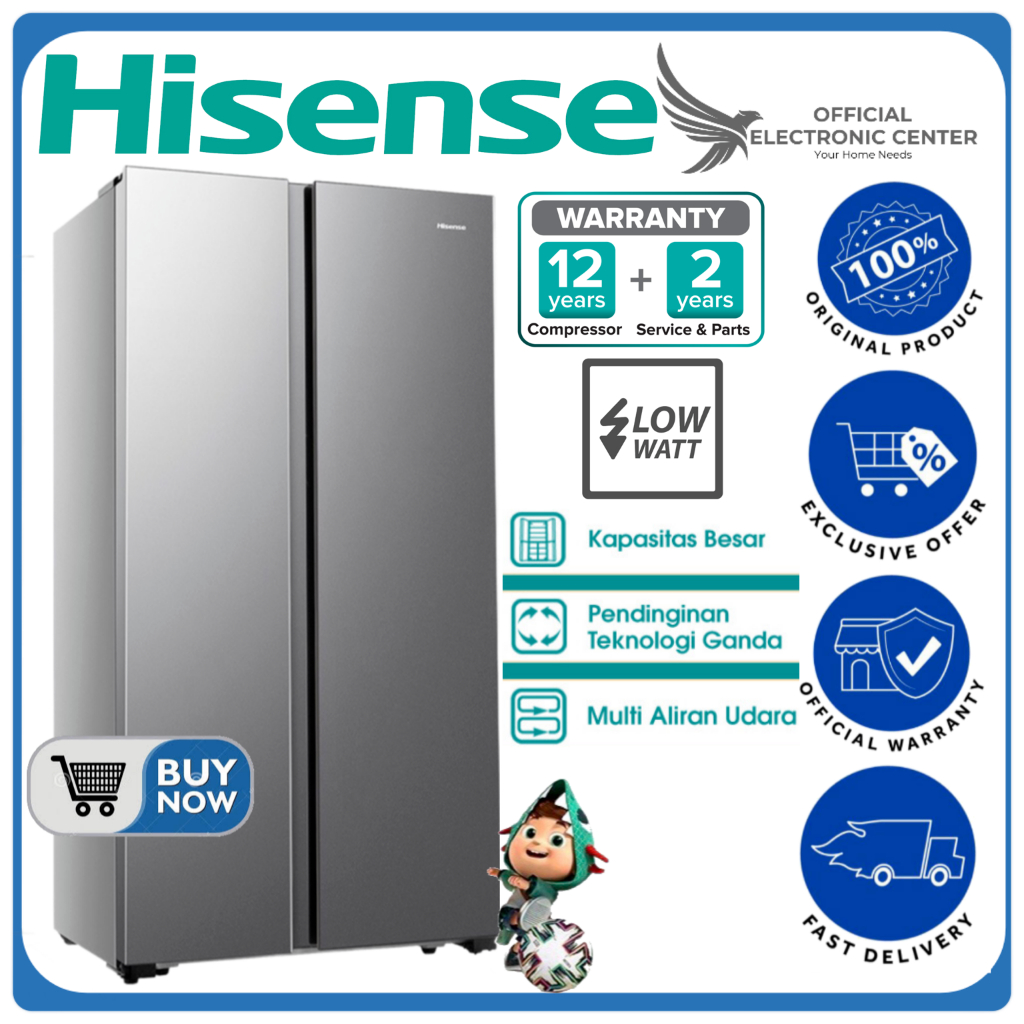 Jual KULKAS HISENSE RS588N4IGN RS588 N4IGN LEMARI ES SIDE BY SIDE 2 ...