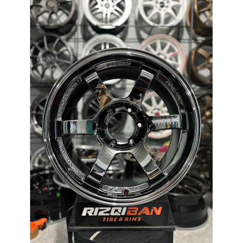 Jual velg te37 r18 black chrome pcd 6x139,7 lebar 9 et0 kondisi baru ...