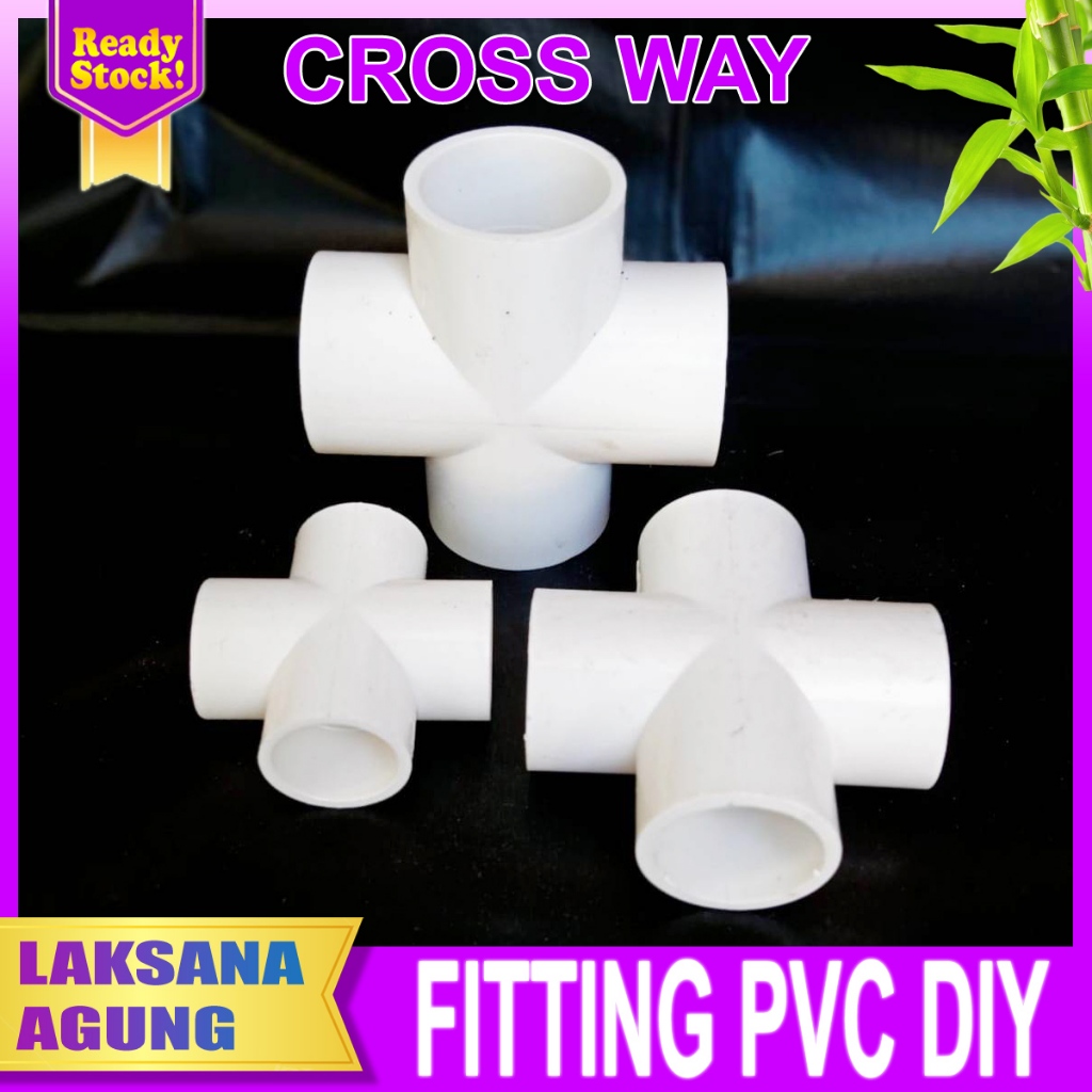Jual Cross Tee Pvc 20mm, 25mm ,1 inch, 4 Arah | Tee Cross Cabang 4 Way ...