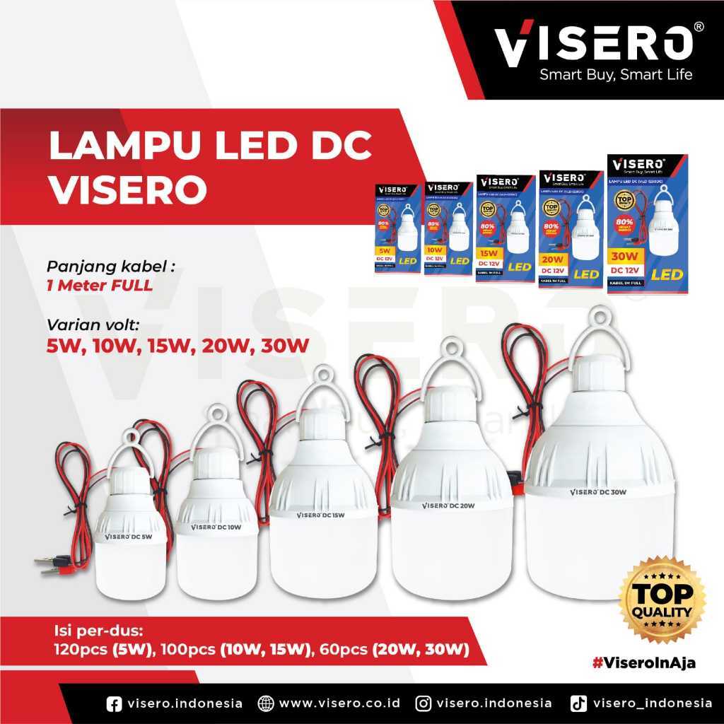 Jual VISERO Bohlam Lampu LED Jepit Aki DC 12V 5W /10W / 15W / 20W / 30W Kabel 1M Full SNI VLD ...