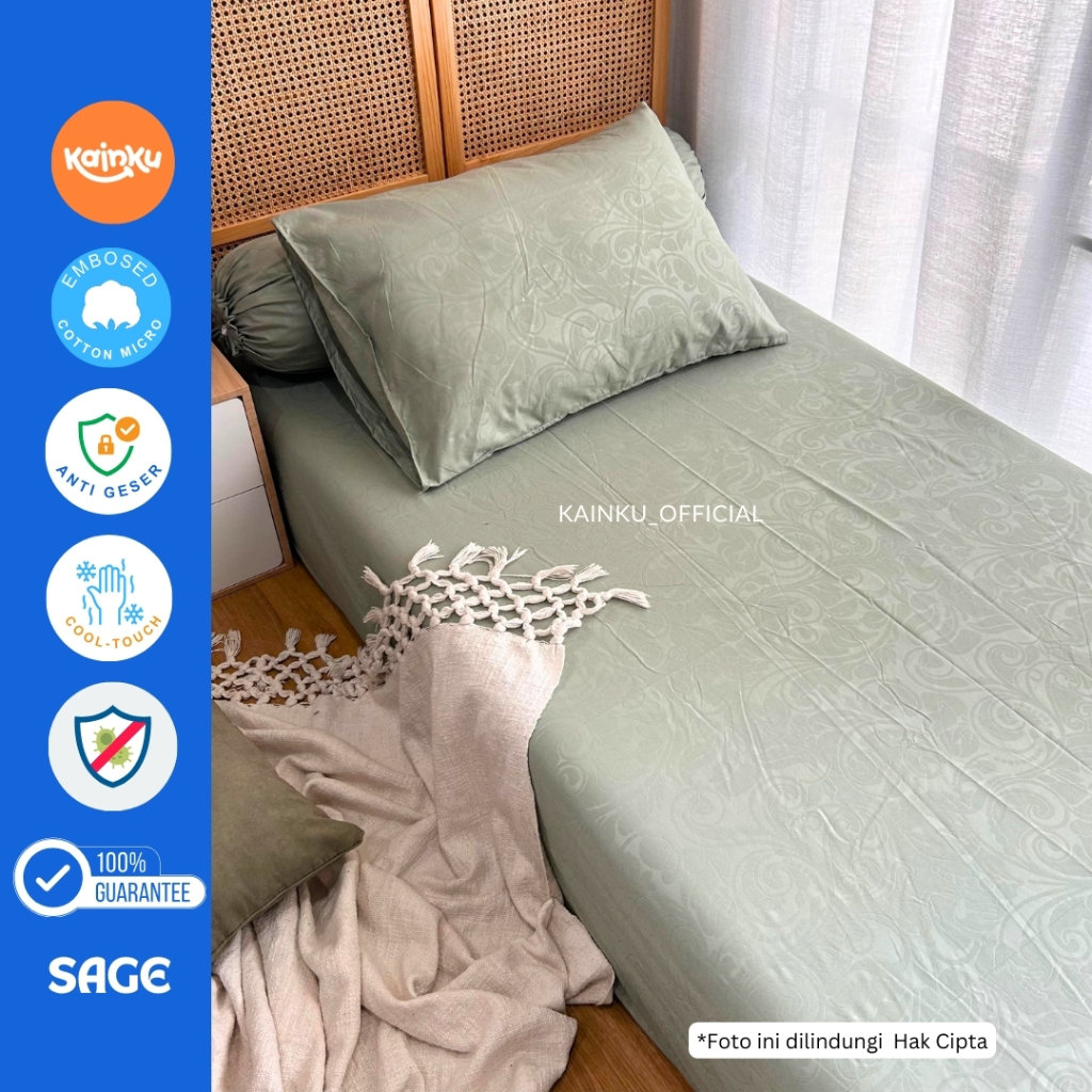 Jual Sprei Embos Microfiber Free KARET ANTI GESER size lengkap 90 100 ...