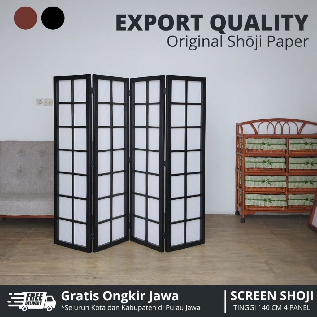 Jual Partisi Shōji 140 4P Pembatas Ruangan Lipat Sekat Sketsel Penyekat ...