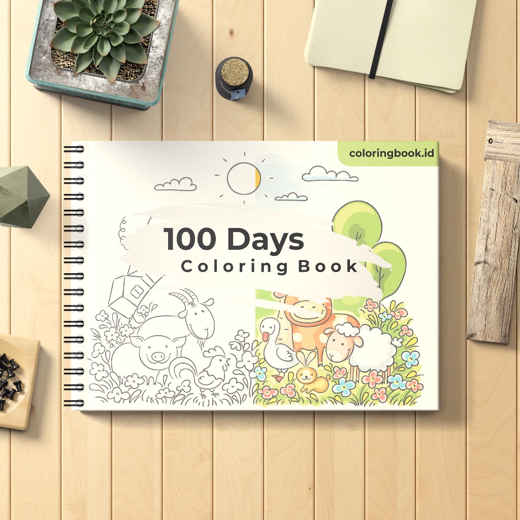 Jual 100 Days Coloring Book / Buku Mewarnai 100 Hari/ 100 Tema Gambar ...