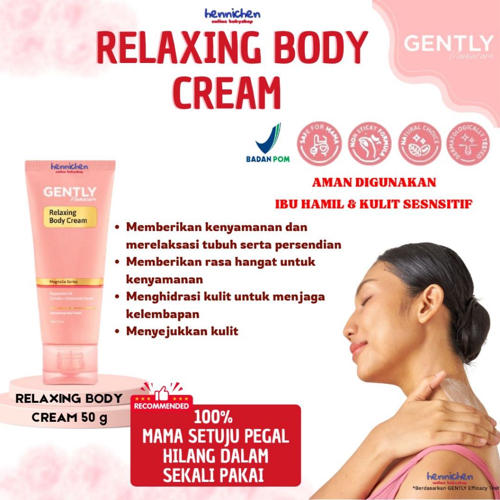 Jual GENTLY Mamacare Relaxing Body Cream | Arnica Oil + Peppermint Oil ...