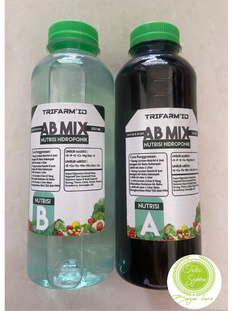 Jual AB MIX CAIR 250 ML NUTRISI HIDROPONIK SAYUR & BUAH | Shopee Indonesia