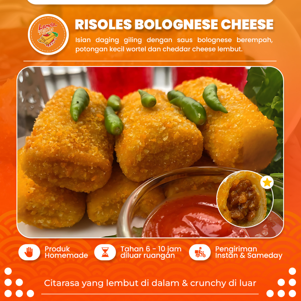 Jual Risol Bolognese Cheese Frozen Food Risoles Isian Daging Giling ...
