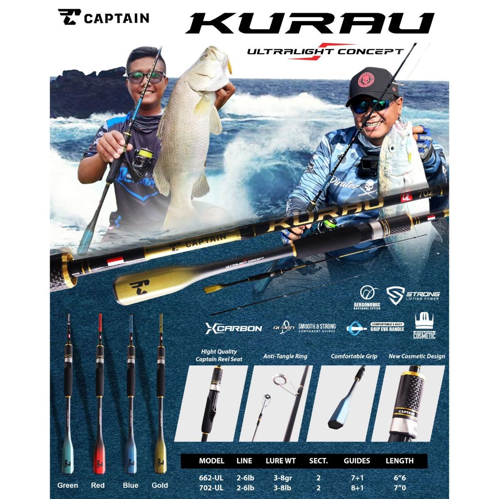 Jual Joran Casting Captain KURAU UL 662 DAN 702 | Shopee Indonesia