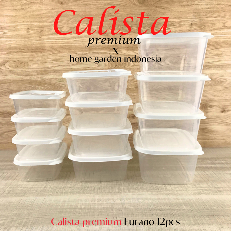 Jual TOPLES PLASTIK BENING SET FOOD CONTAINER CALISTA FURANO PUTIH PREMIUM TRANSPARANT ISI 12 ...