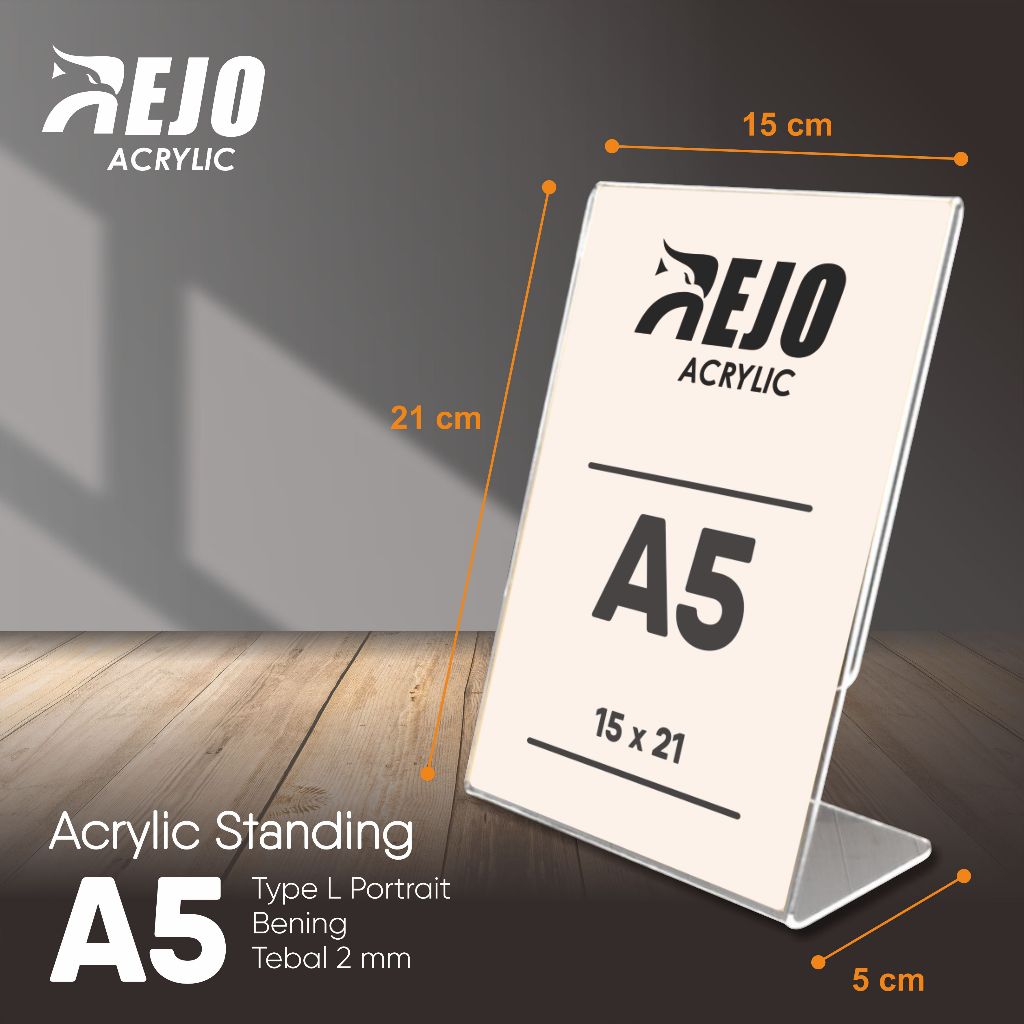 Jual Acrylic Display Standing A5 Tent Cardn toko tempat menu restoran ...