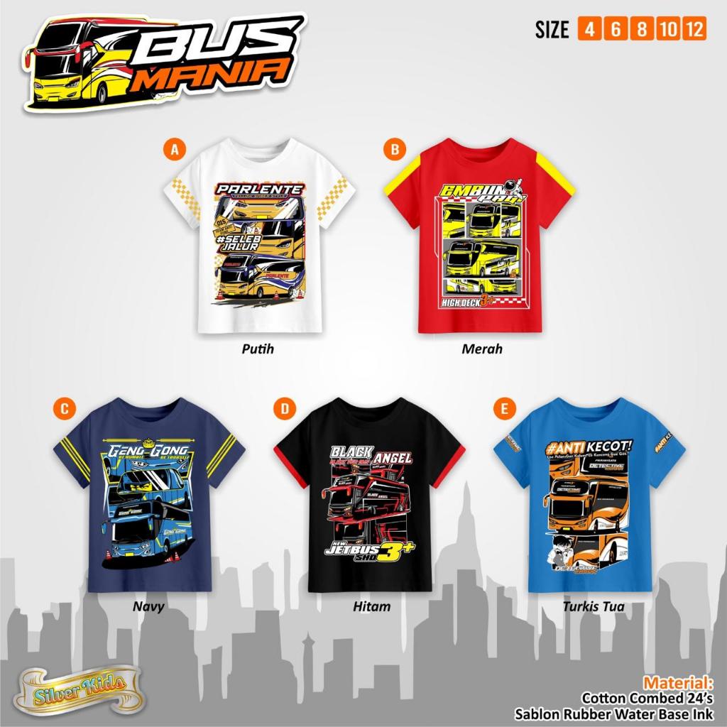 Jual TSHIRT BUS MANIA // kaos anak / kaos kendaraan / baju anak ...