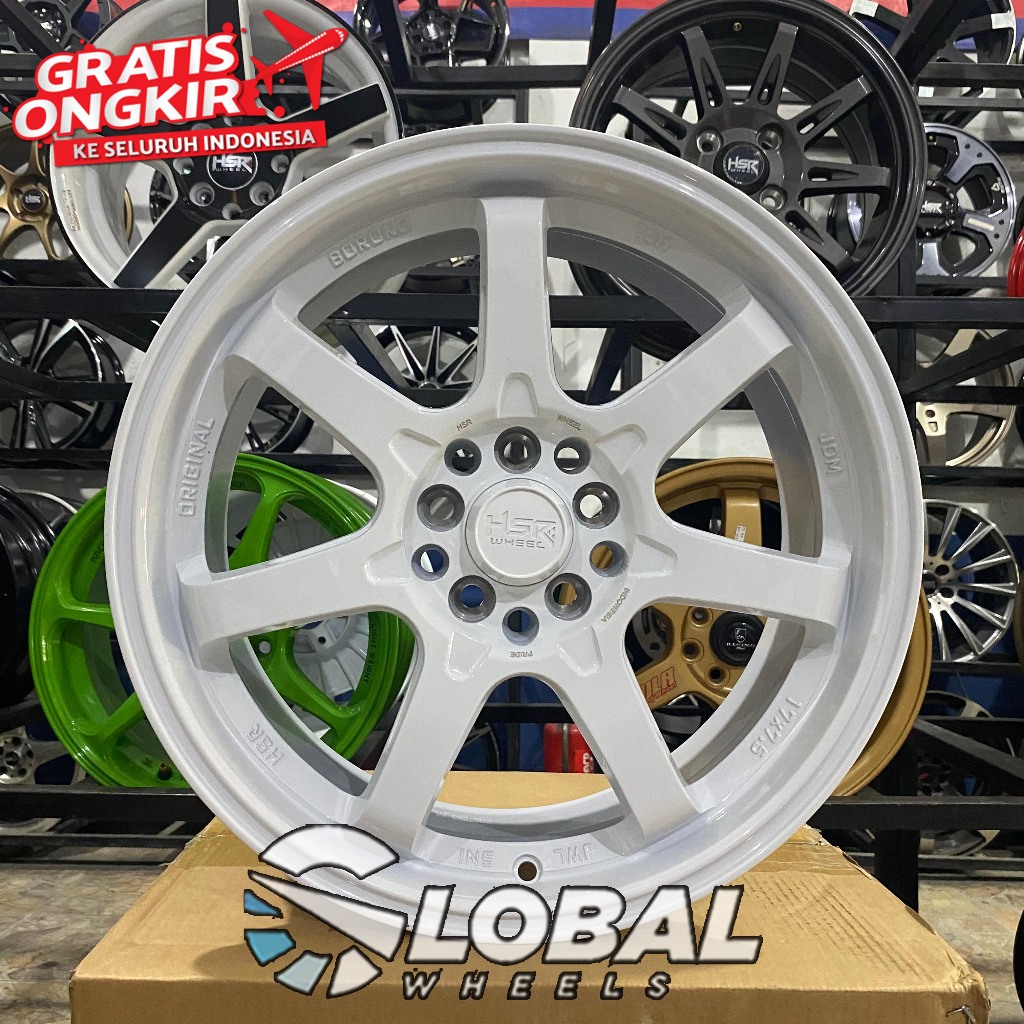 Jual Velg Racing HSR Boroko Tjh R17 White Glossy Buat Mobil Ertiga Sienta Altis Civic Camry ...