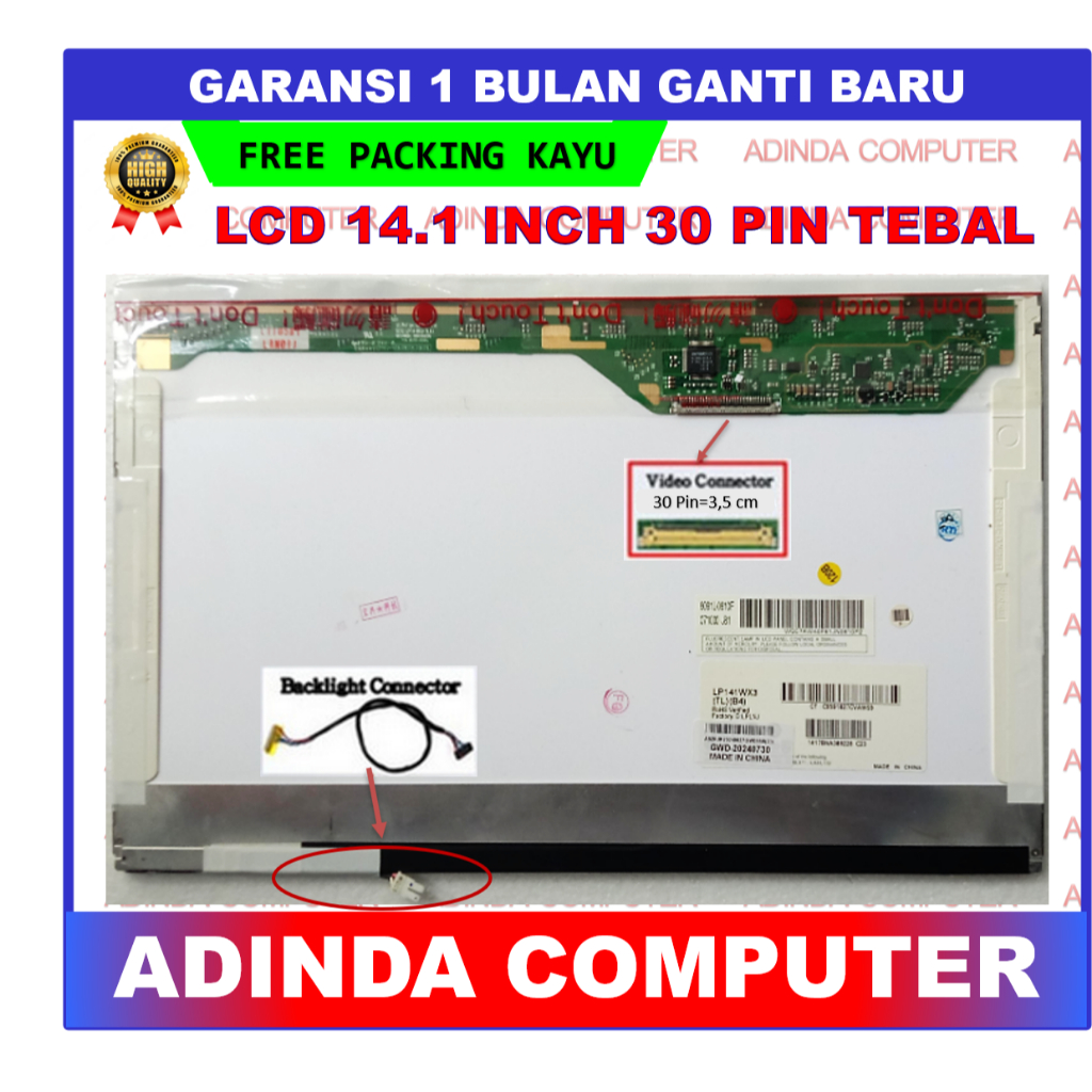 Jual LCD ACER Emachines D520 D620 D700 D720 5570 14.1 14 Inch 30 Pin ...