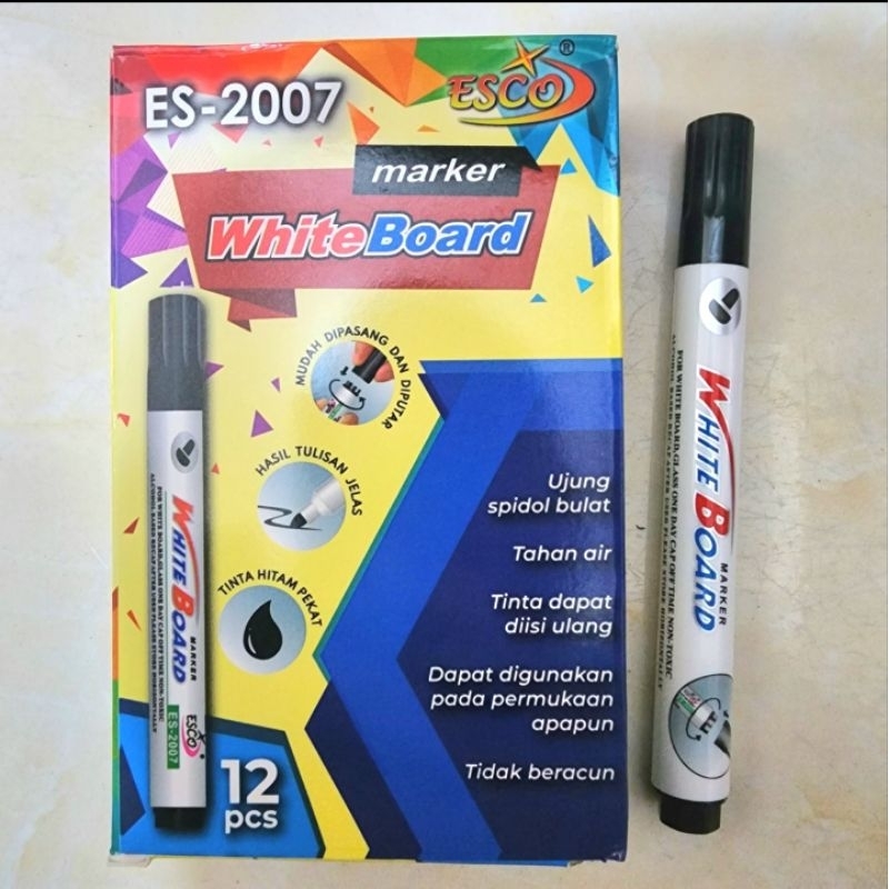 Jual Spidol Hitam Biru Merah Permanen / Non Permanent White Board ...