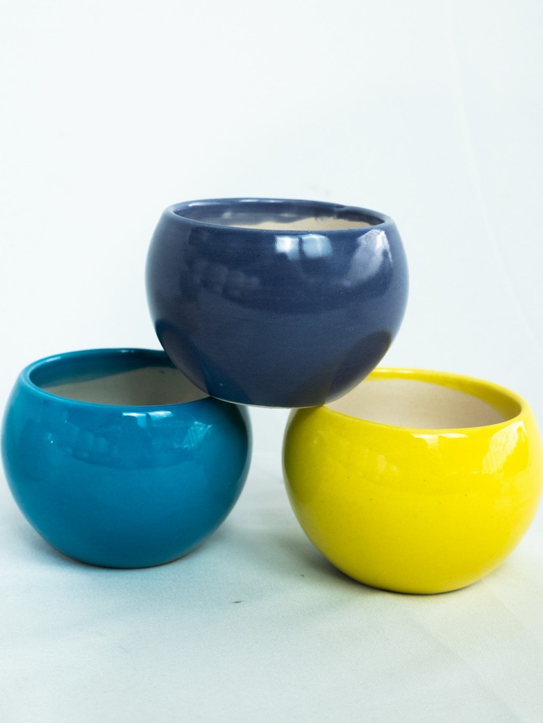 Jual Pot Mini Pot Keramik Pot Bulat Berbagai macam Warna Pot Tanaman ...