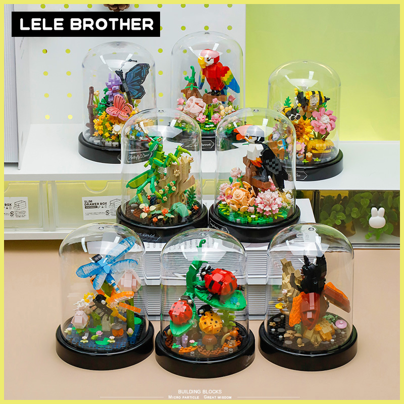 Jual LELE Mainan Bunga Bricks DIY Plant serangga Bunga Kotak Tampilan ...