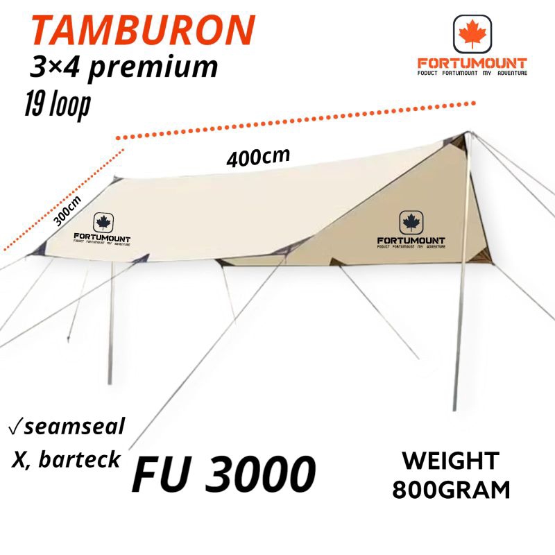 Jual flysheet 3x4, premium FORTUMOUNT TAMBURON SERIES atap tenda ...