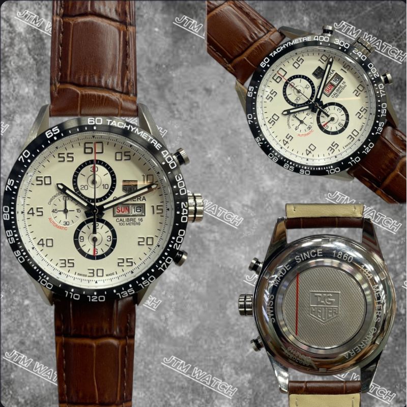 Jual JTM WATCH Jam Tangan Pria Tag Heuer Carrera Day Date Leather ...