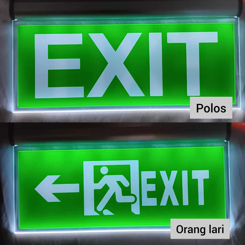Jual Lampu Emergency Exit Acrilic LED/Lampu Darurat EXIT LED Polos | Shopee Indonesia
