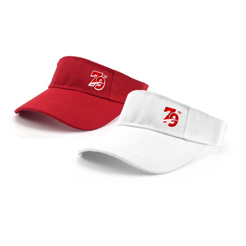 Jual Trendy Topi Golf Wanita Merah Putih Sablon Indonesia HUT RI KE 79 ...