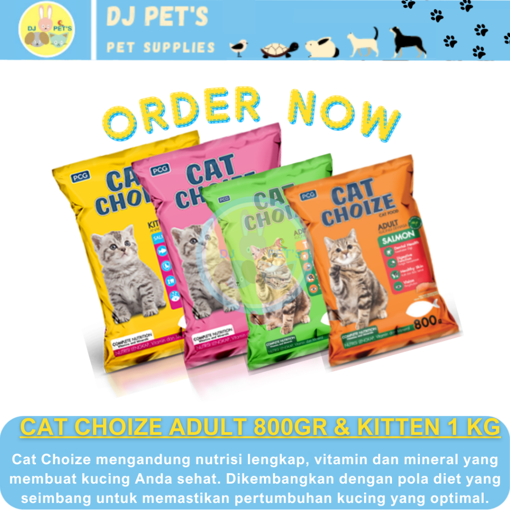 Jual CAT CHOIZE DRY CAT FOOD ADULT 800GR & KITTEN 1KG TUNA SALMON ...