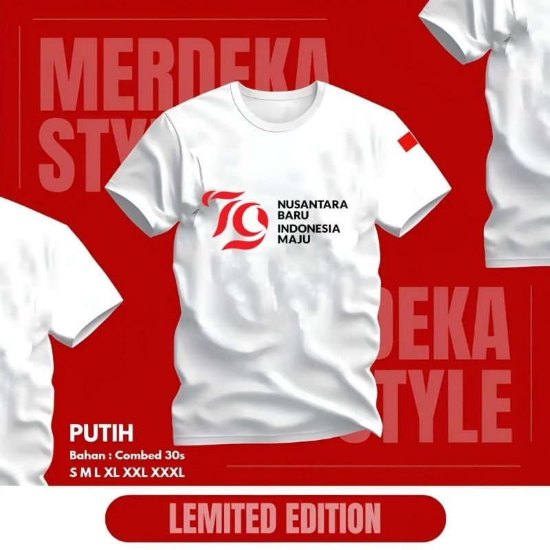 Jual KAOS KEMERDEKAAN HUT 79 RI 17 AGUSTUS RESMI PREMIUM KEREN CUSTOM ...