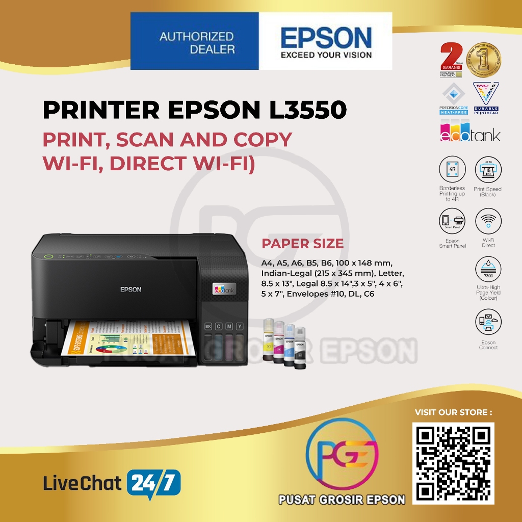 Jual Epson EcoTank L3550 Ink Tank Printer | Shopee Indonesia