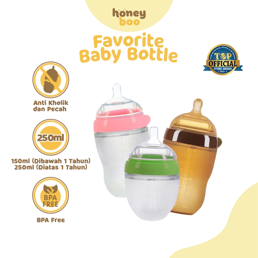 Jual Honey Boo - Botol Susu Bayi Silikon Anti Kolik Leher Lebar | Shopee Indonesia