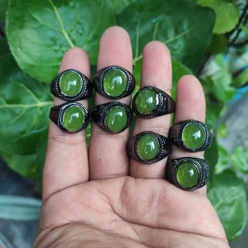 Jual cincin batu akik sungai Dareh pucuk pisang grade A ring premium ...
