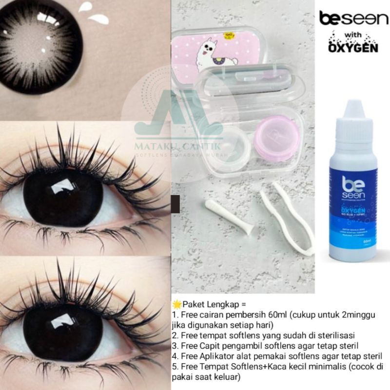 Jual Softlens Premium Hitam Pekat Barbie Diameter 16 mm | Softlens ...