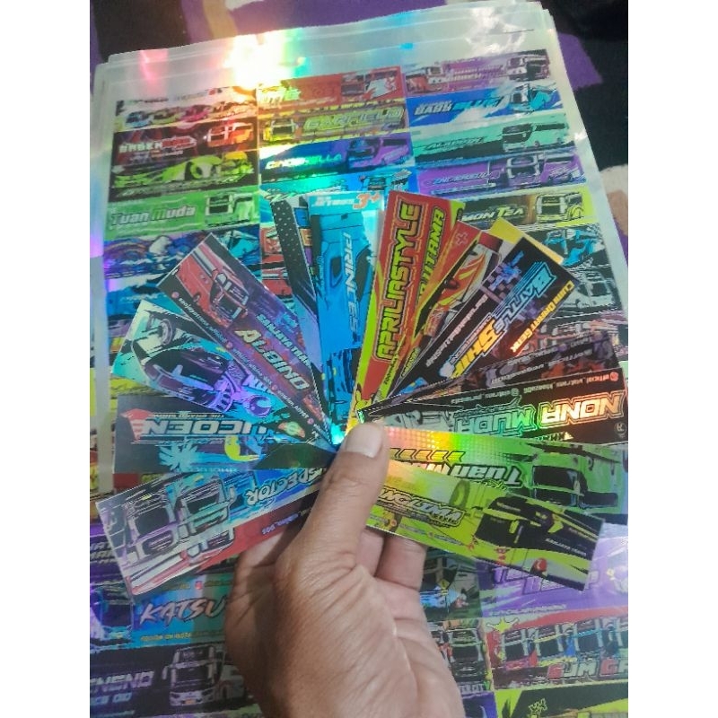 Jual Stiker bus basuri sjm,albino campur original 1lembar isi 30 pcs ...